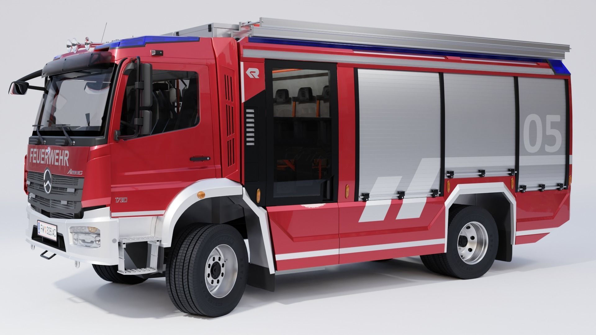 Rosenbauer AT Fire Truck 3D model rigged | CGTrader