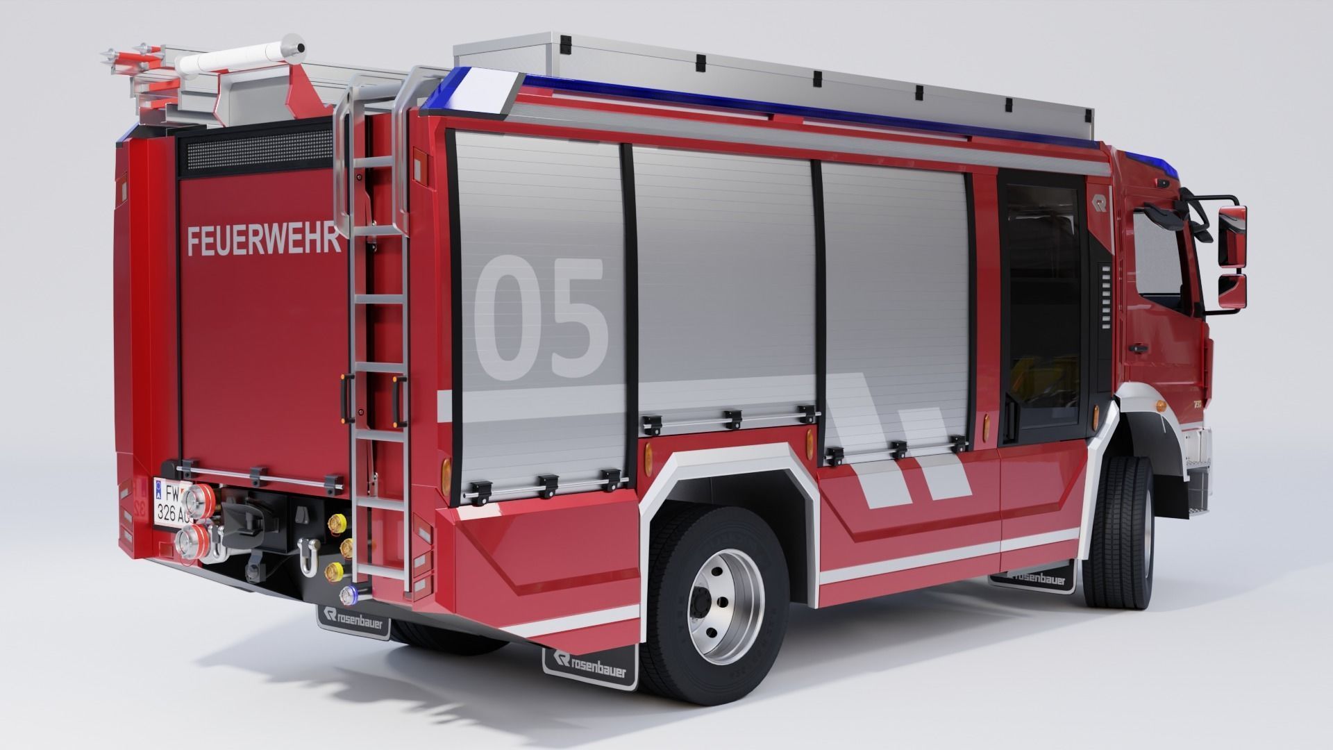 Rosenbauer AT Fire Truck 3D model rigged | CGTrader