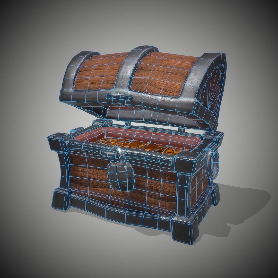 3D model Chest PBR Stylized Low-poly Game-ready VR / AR / low-poly ...