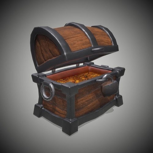 3D model Chest PBR Stylized Low-poly Game-ready VR / AR / low-poly ...