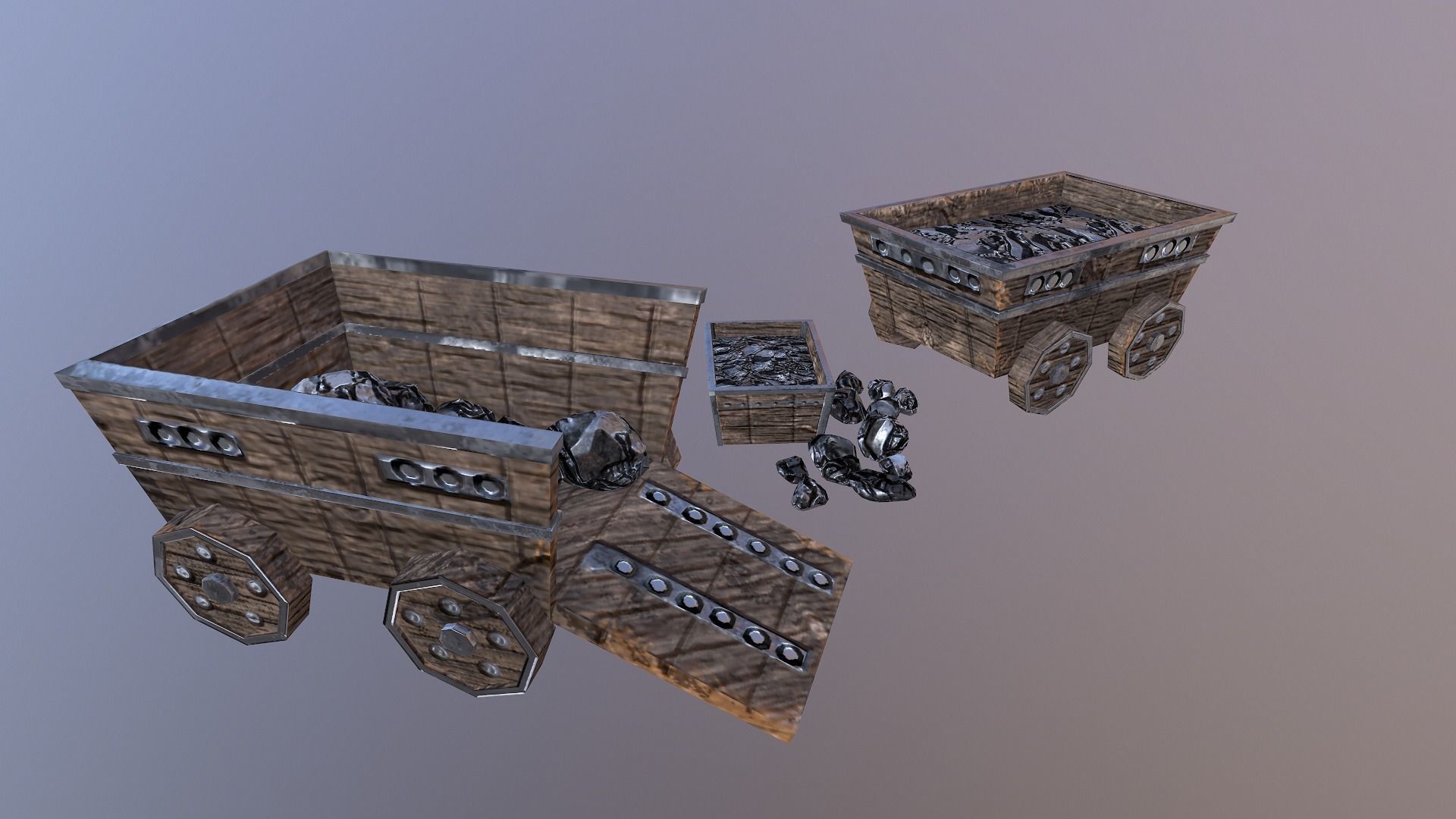 3D model Iron Mine Cart VR / AR / low-poly | CGTrader