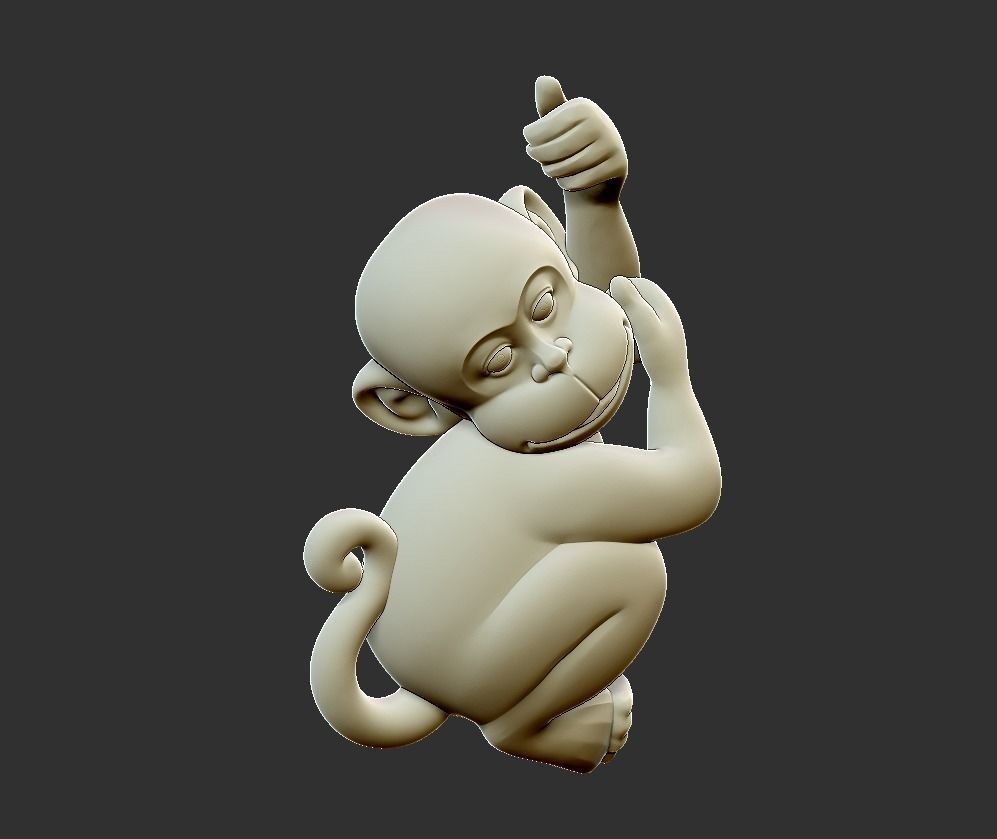 cartoon monkey 3D model 3D printable | CGTrader