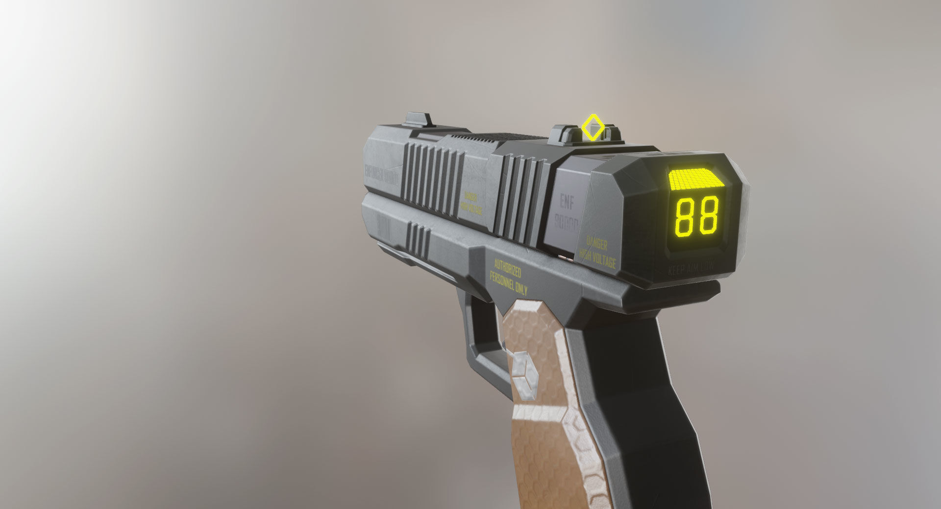 3D model Enforcer gun VR / AR / low-poly | CGTrader