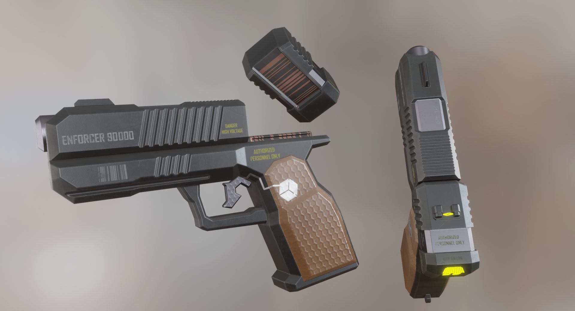 3D model Enforcer gun VR / AR / low-poly | CGTrader