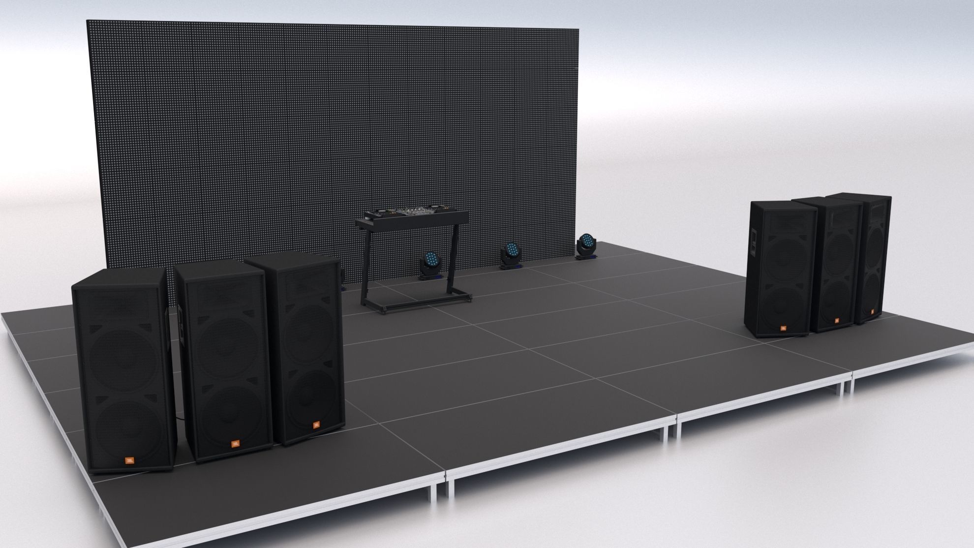 Dj Booth Stage 3D model | CGTrader