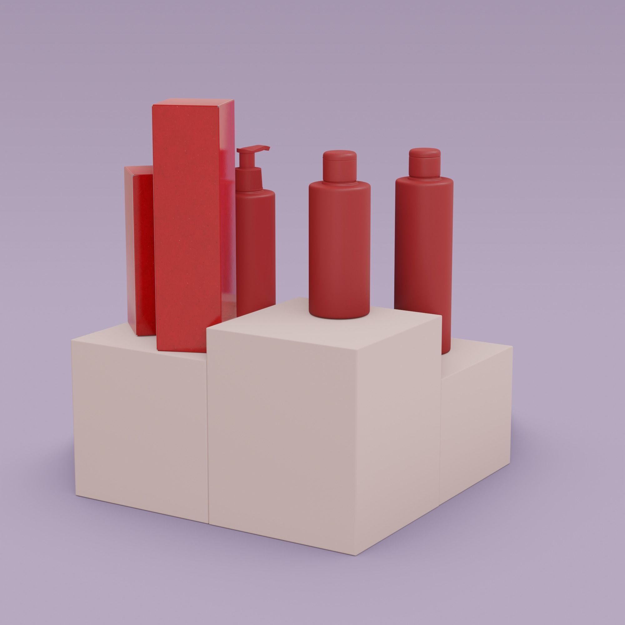 Red cosmetics packaging 3D model | CGTrader