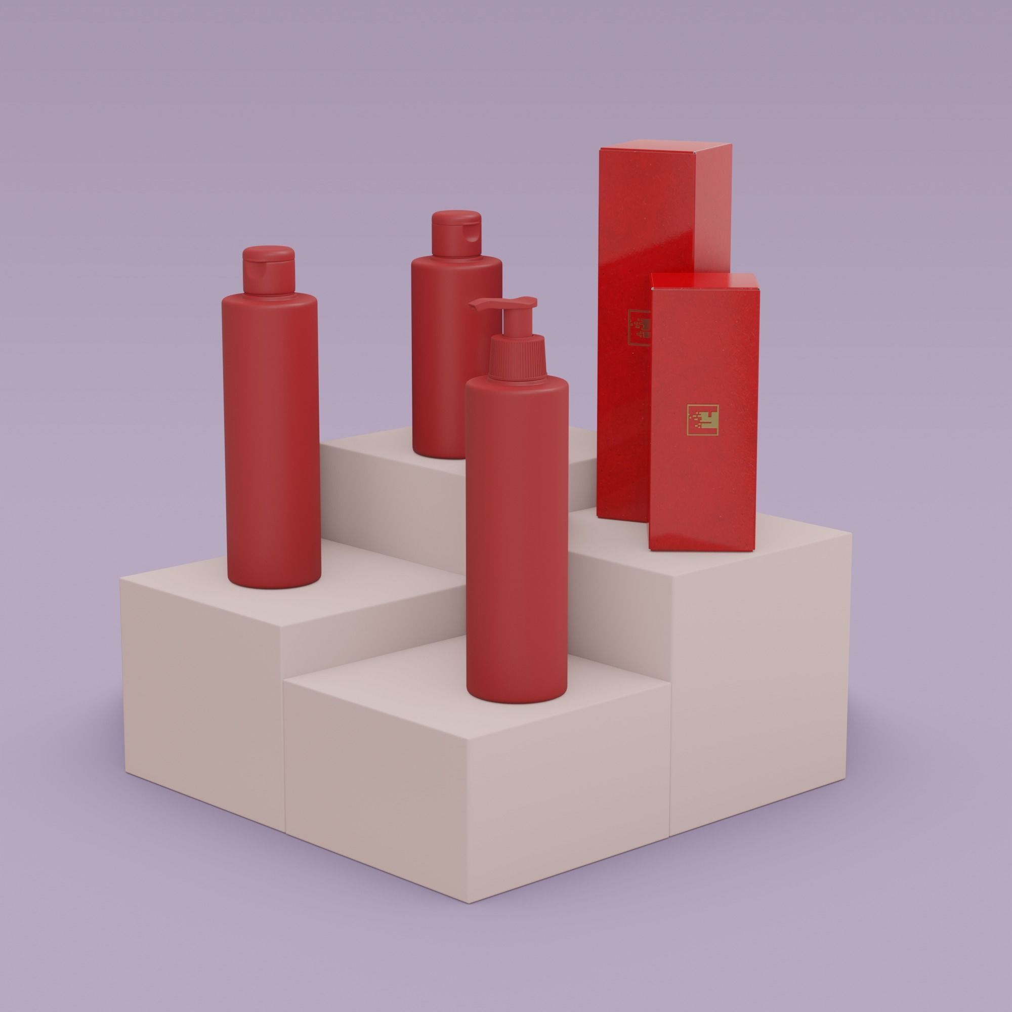 Red cosmetics packaging 3D model | CGTrader