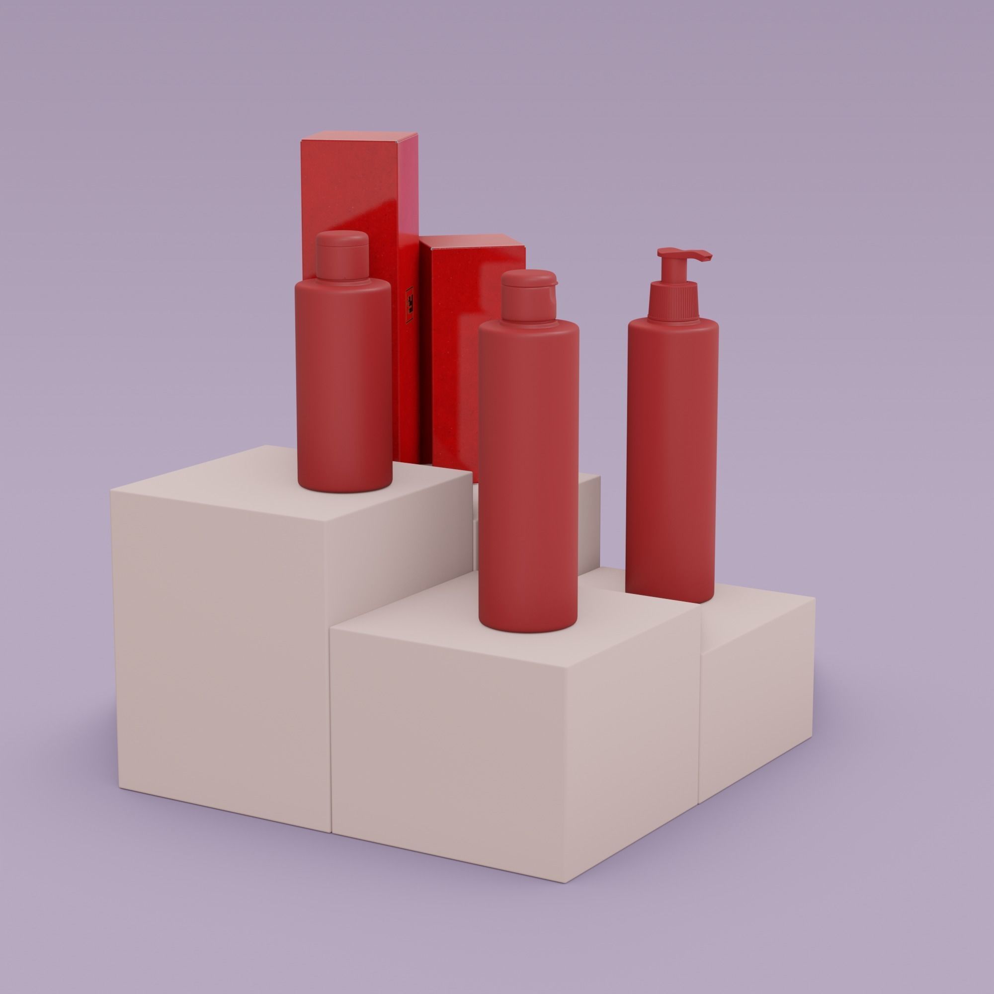 Red cosmetics packaging 3D model | CGTrader