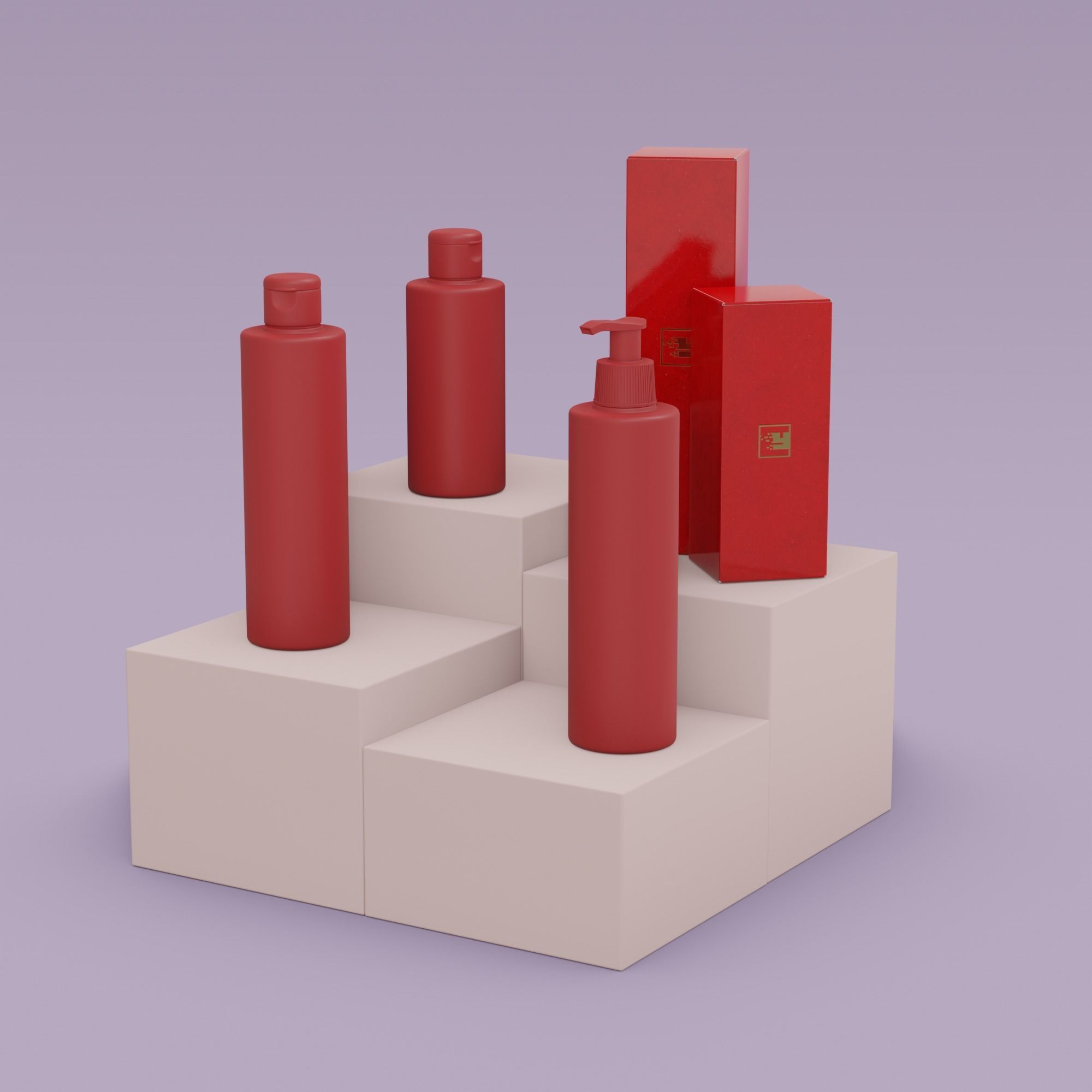 Red cosmetics packaging 3D model | CGTrader