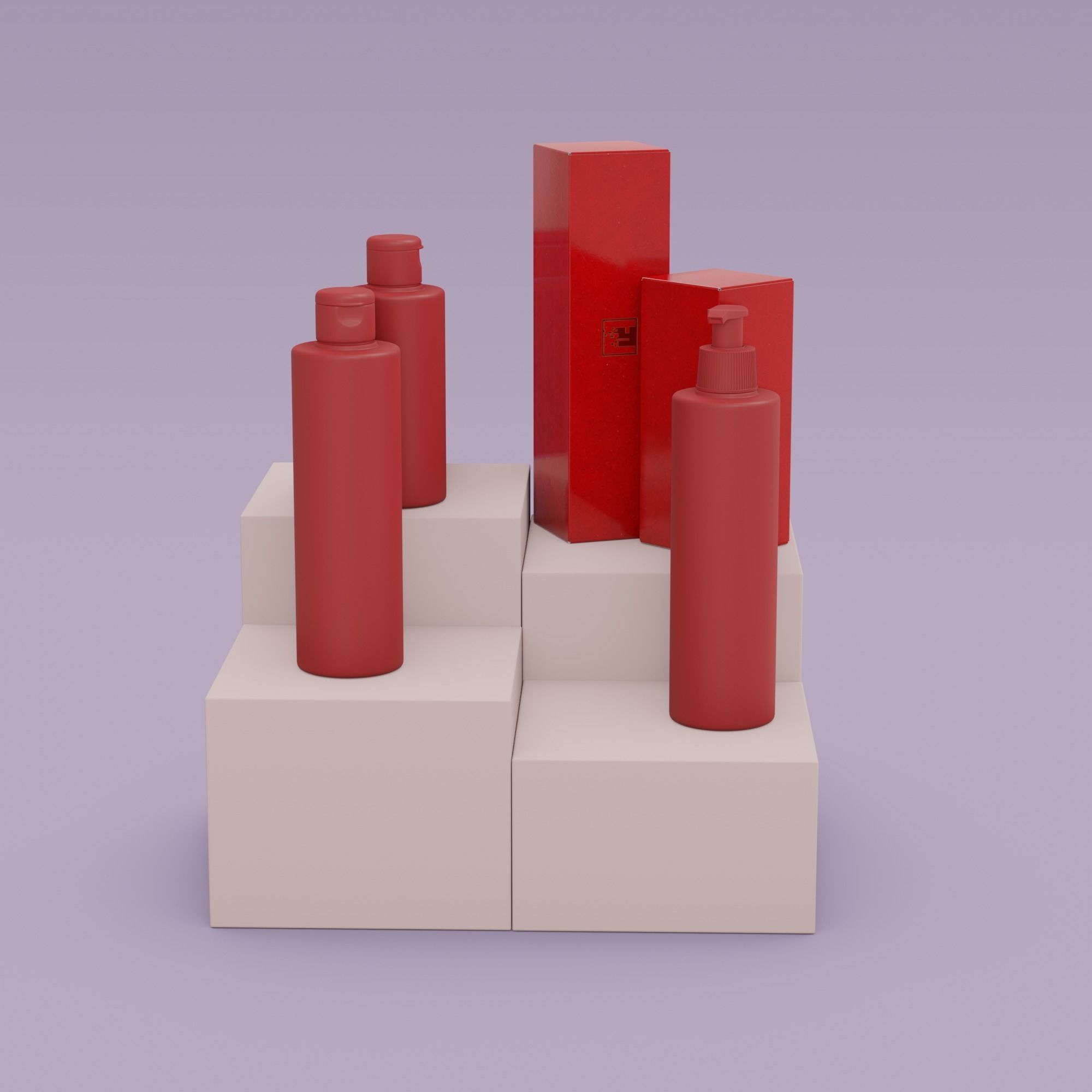 Red cosmetics packaging 3D model | CGTrader