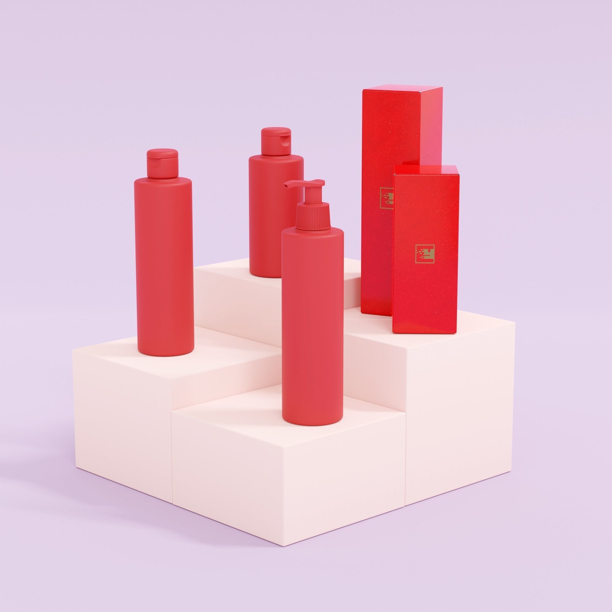 Red cosmetics packaging 3D model | CGTrader