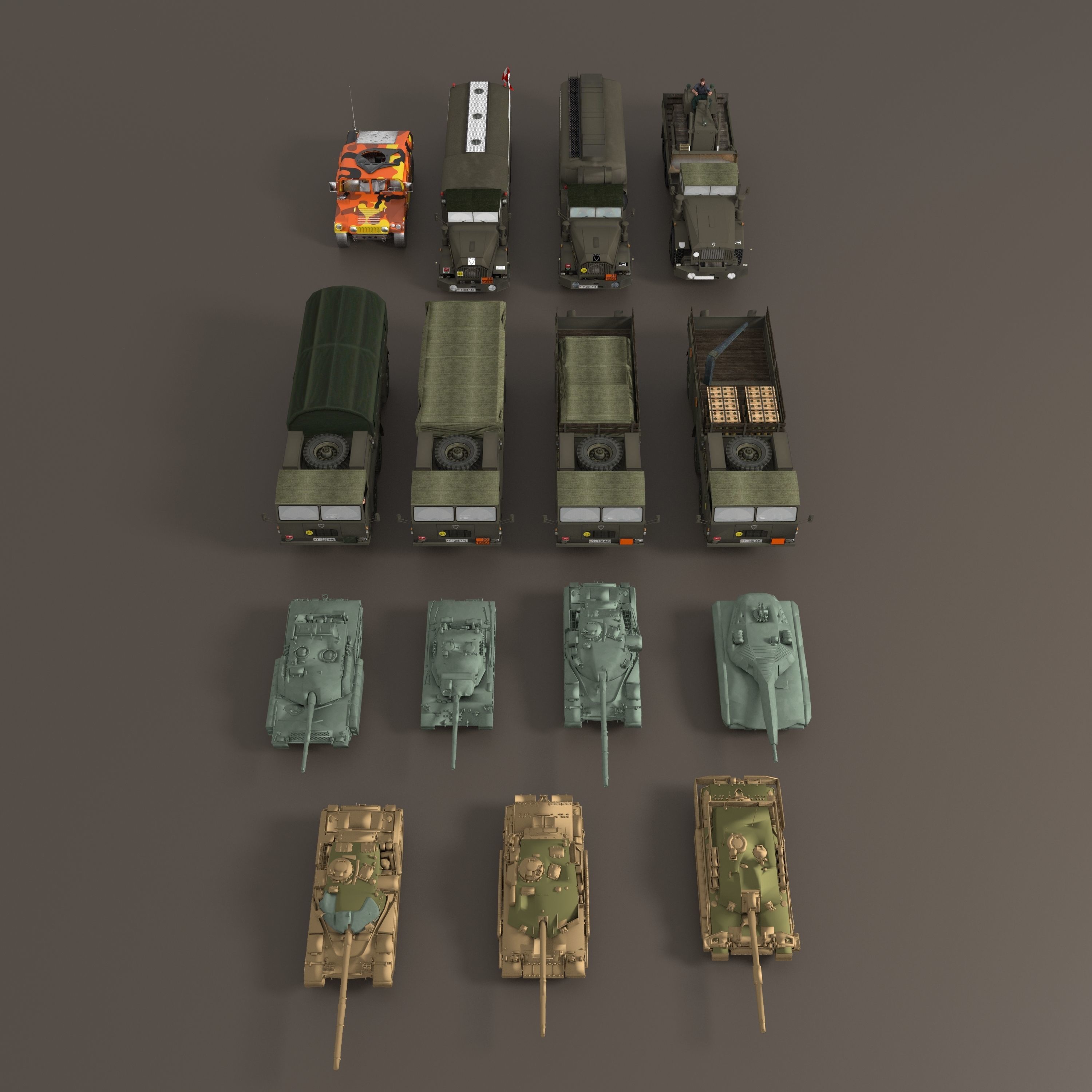 3D model Low Poly Military Vehicles Pack VR / AR / low-poly | CGTrader