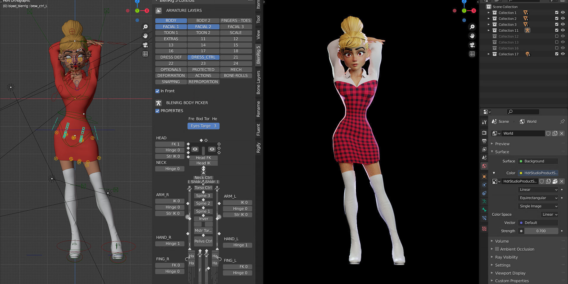 Rigged - Stylized Character Girl - Rinna Style 2 3D model rigged | CGTrader