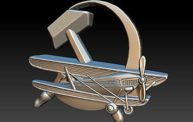 Badge Airplane hammer 3D model 3D printable | CGTrader