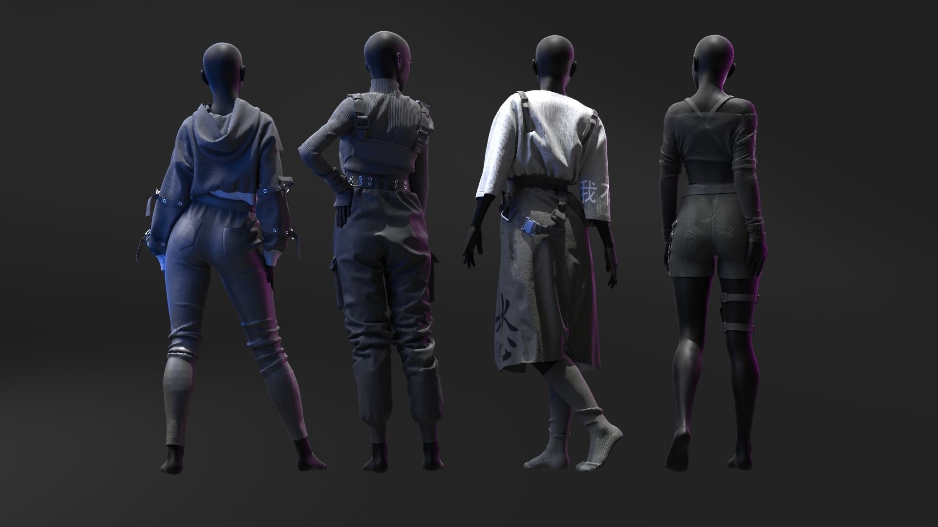 Black Aesthetic Outfits 3D model | CGTrader