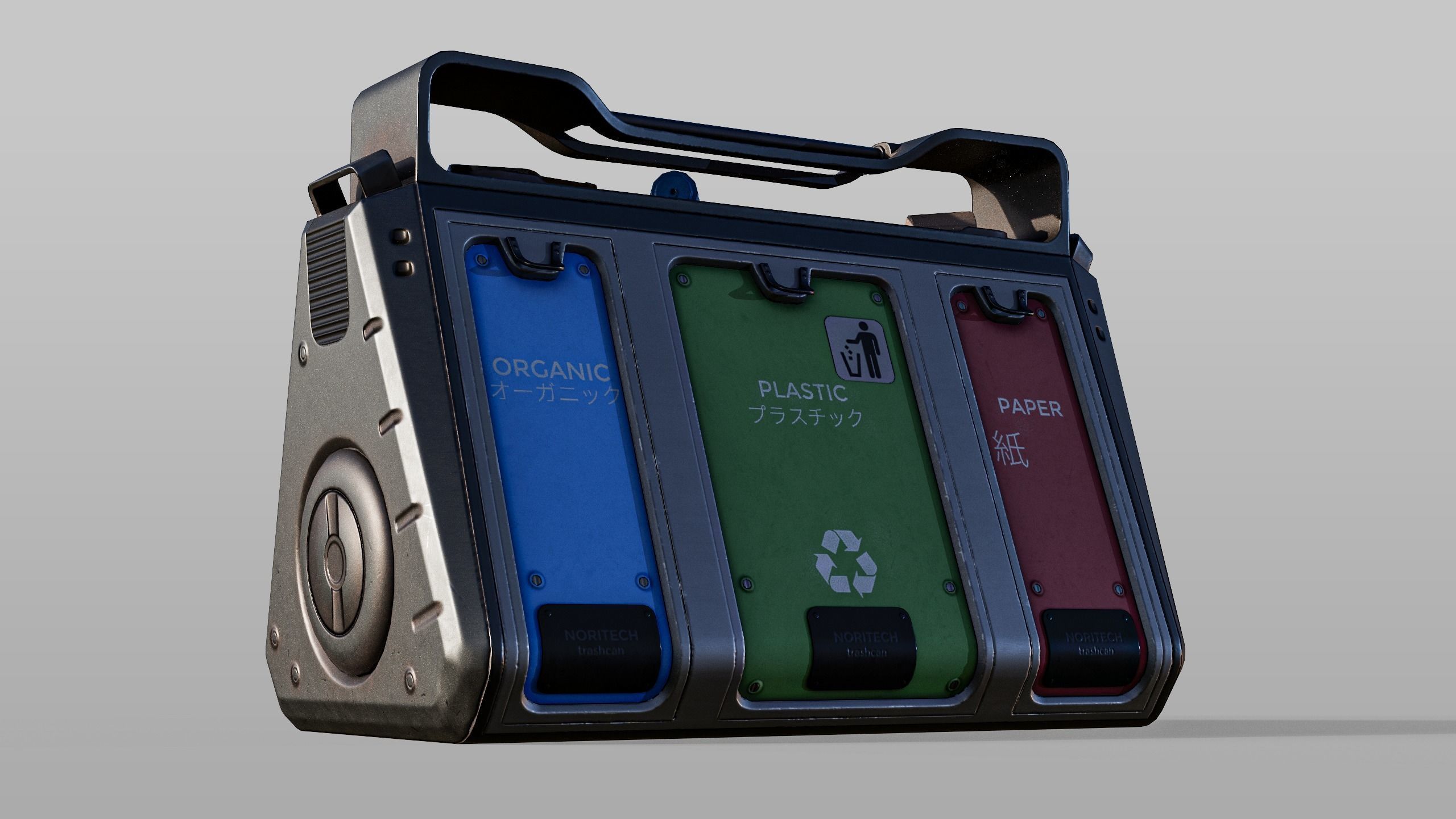 3D model Cyberpunk street trash bin prop VR / AR / low-poly | CGTrader
