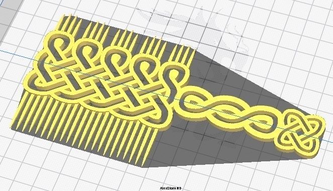 Celtic Comb 3D model 3D printable | CGTrader