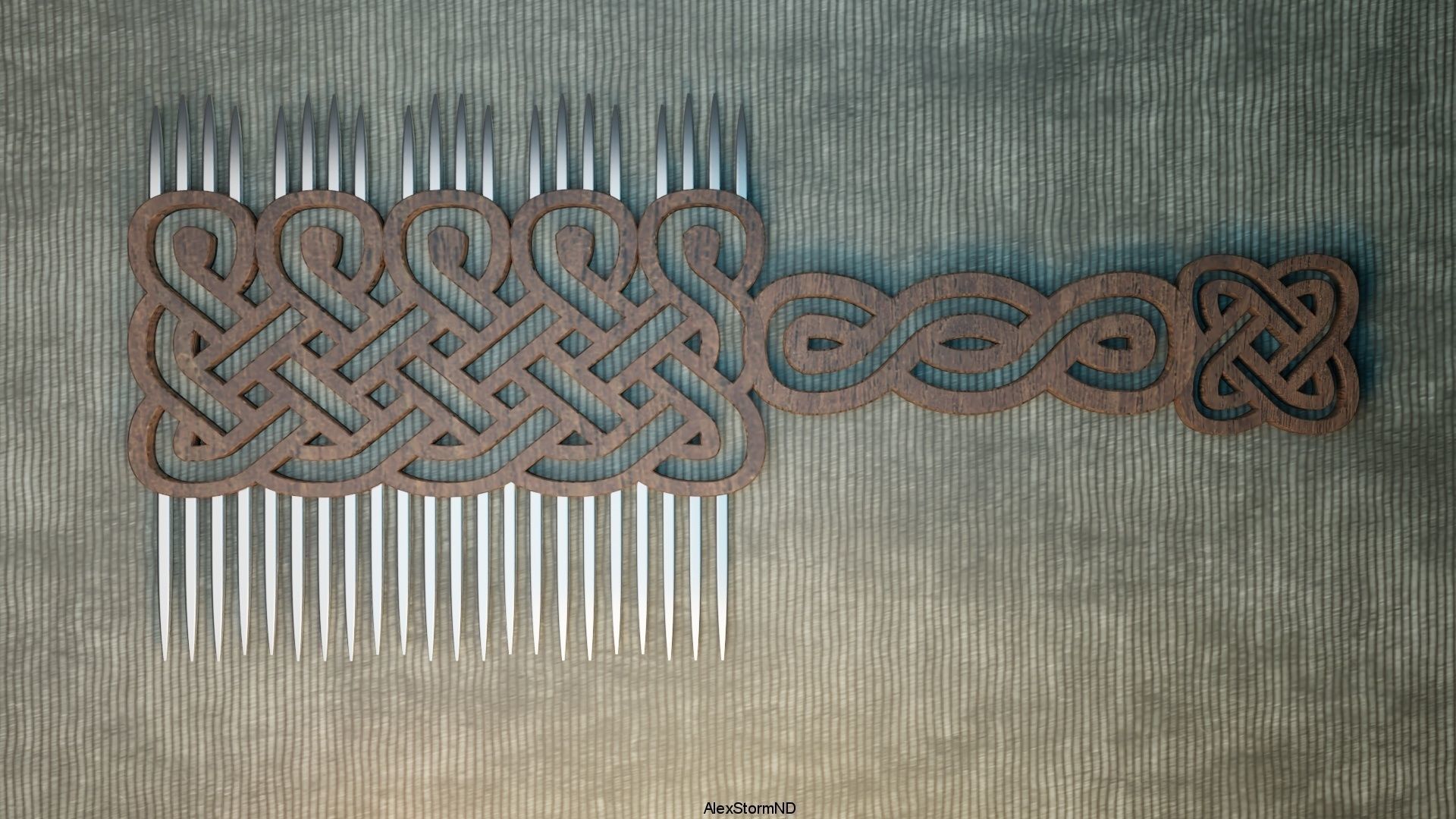 Celtic Comb 3D model 3D printable | CGTrader