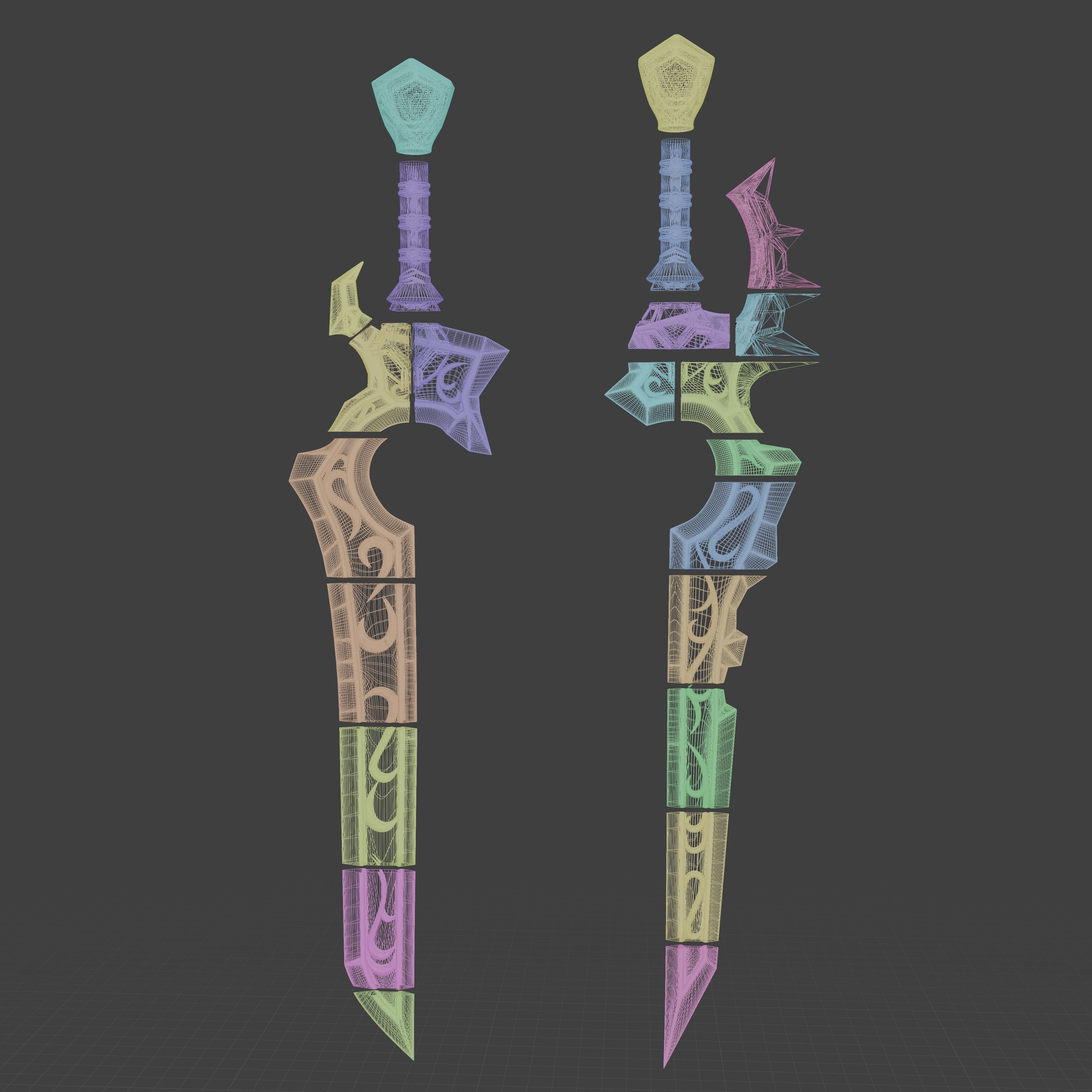 Varian Wrynns swords Shallator Ellemayne twin blades printable 3D model ...