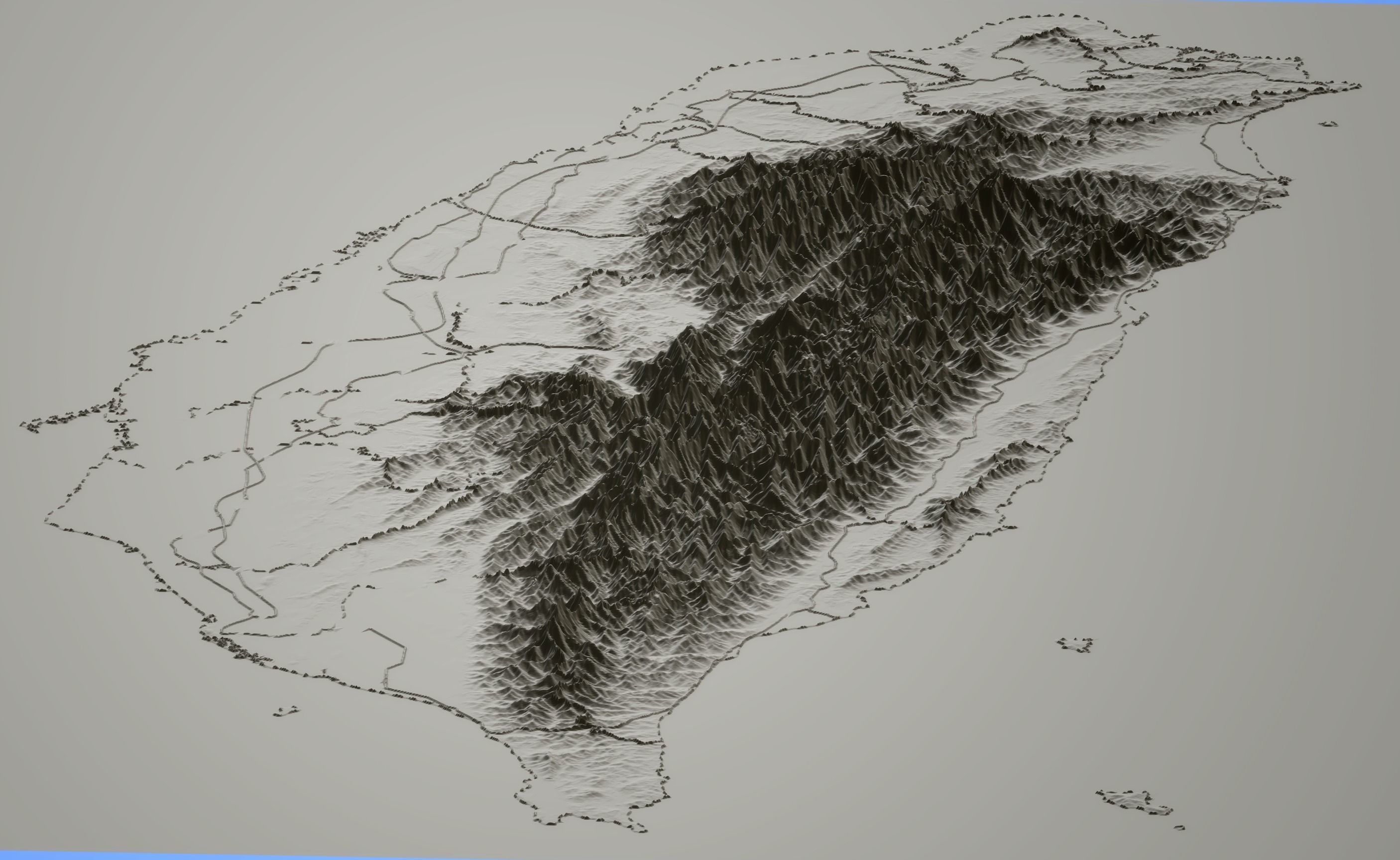 Taiwan main island Terrian Topography Digital Elevation SKP MAX 3D ...