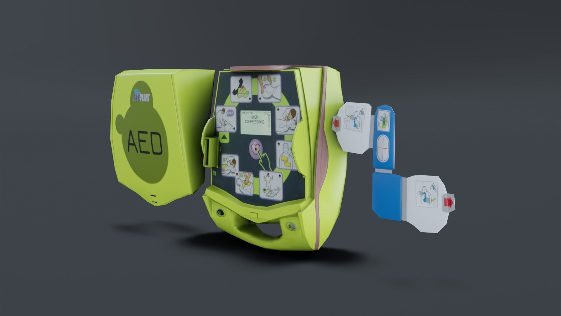3D model AED Defibrillator VR / AR / low-poly | CGTrader
