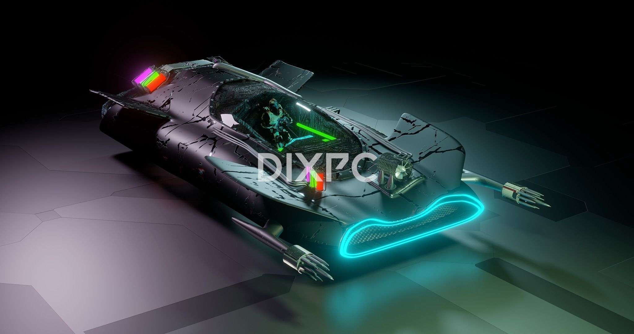 UFO Car v1 by DIXPC 3D model animated rigged | CGTrader