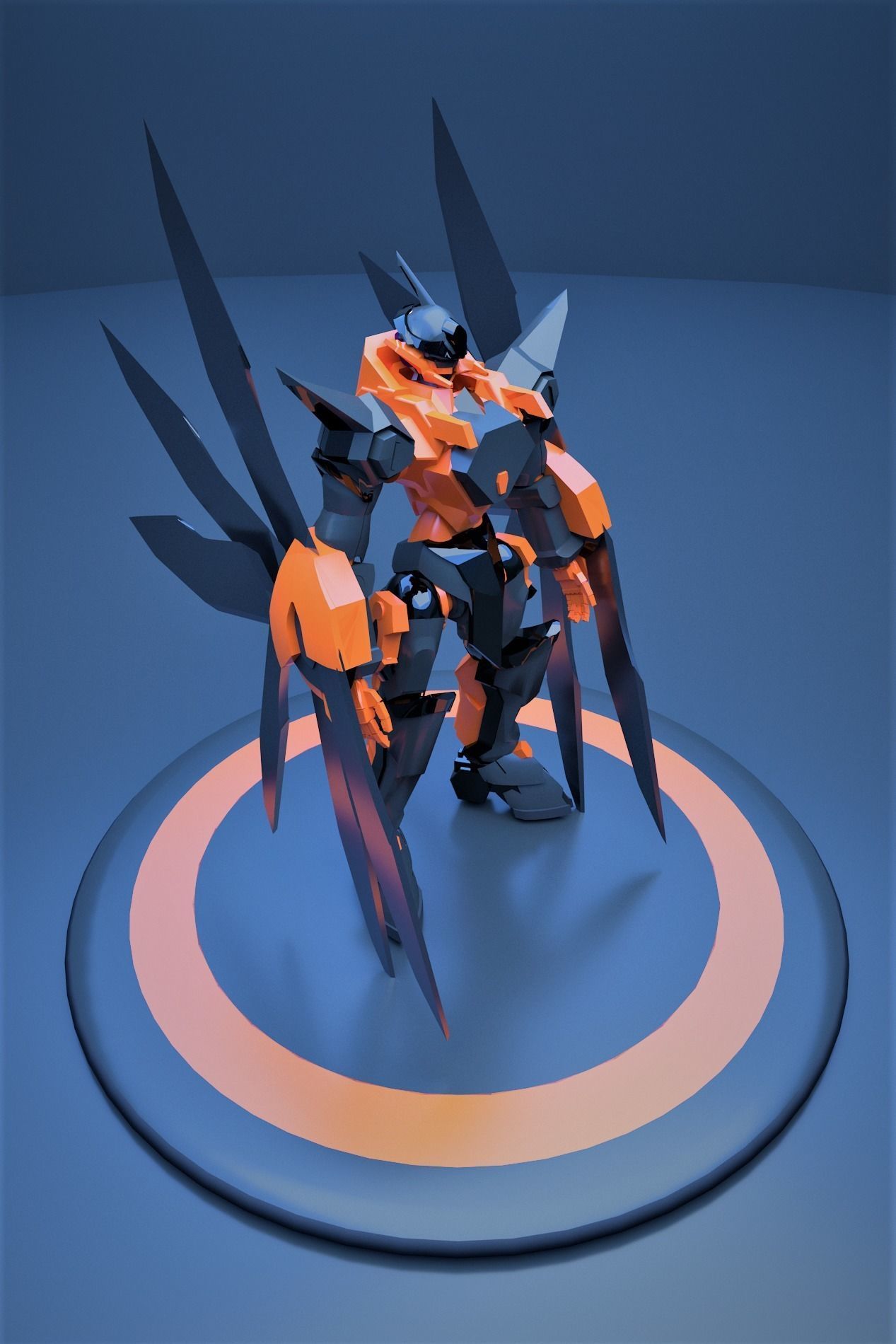 3D model Mech Robot Cyborg EvolutIon stage ONE VR / AR / low-poly ...