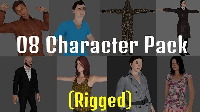 8 Characters Pack Vol 7 3D model rigged | CGTrader