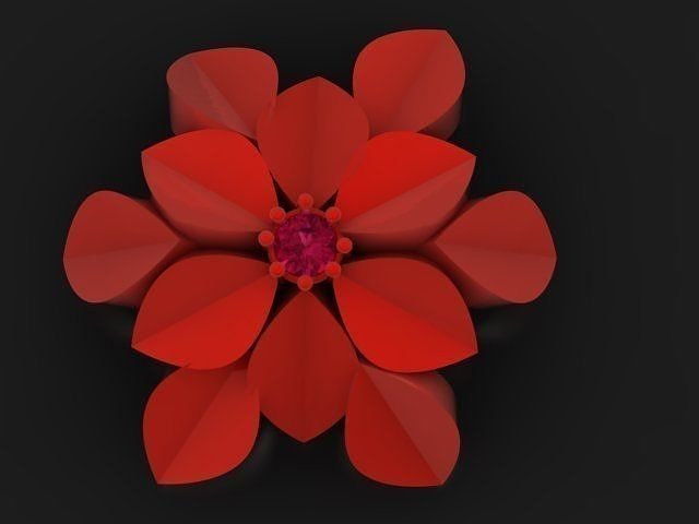Flower Red Big 3D free 3D model | CGTrader