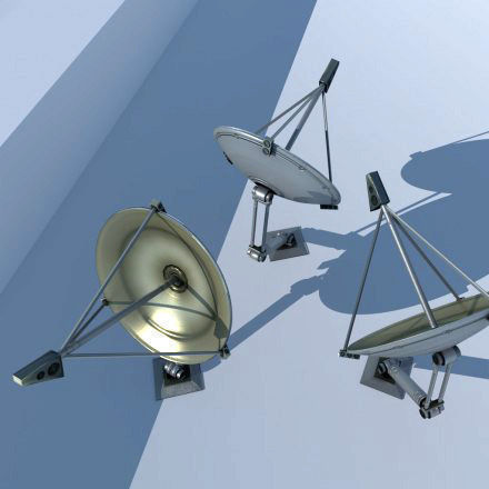 Satellite dishes rigged and low poly free VR / AR / low-poly 3D model ...