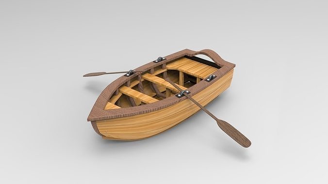 3D model Wood Boat VR / AR / low-poly | CGTrader