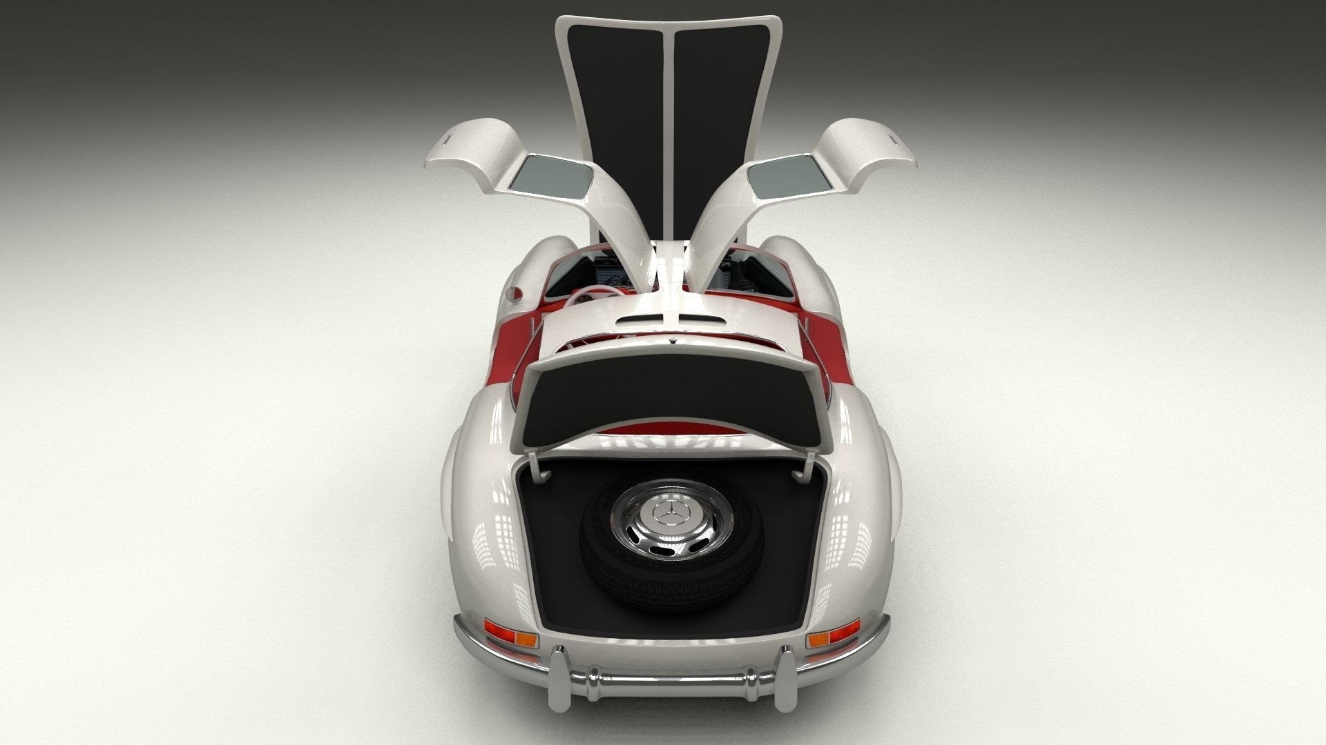 Fully Modelled Rigged Mercedes 300SL Gullwing HDRI 3D model rigged ...