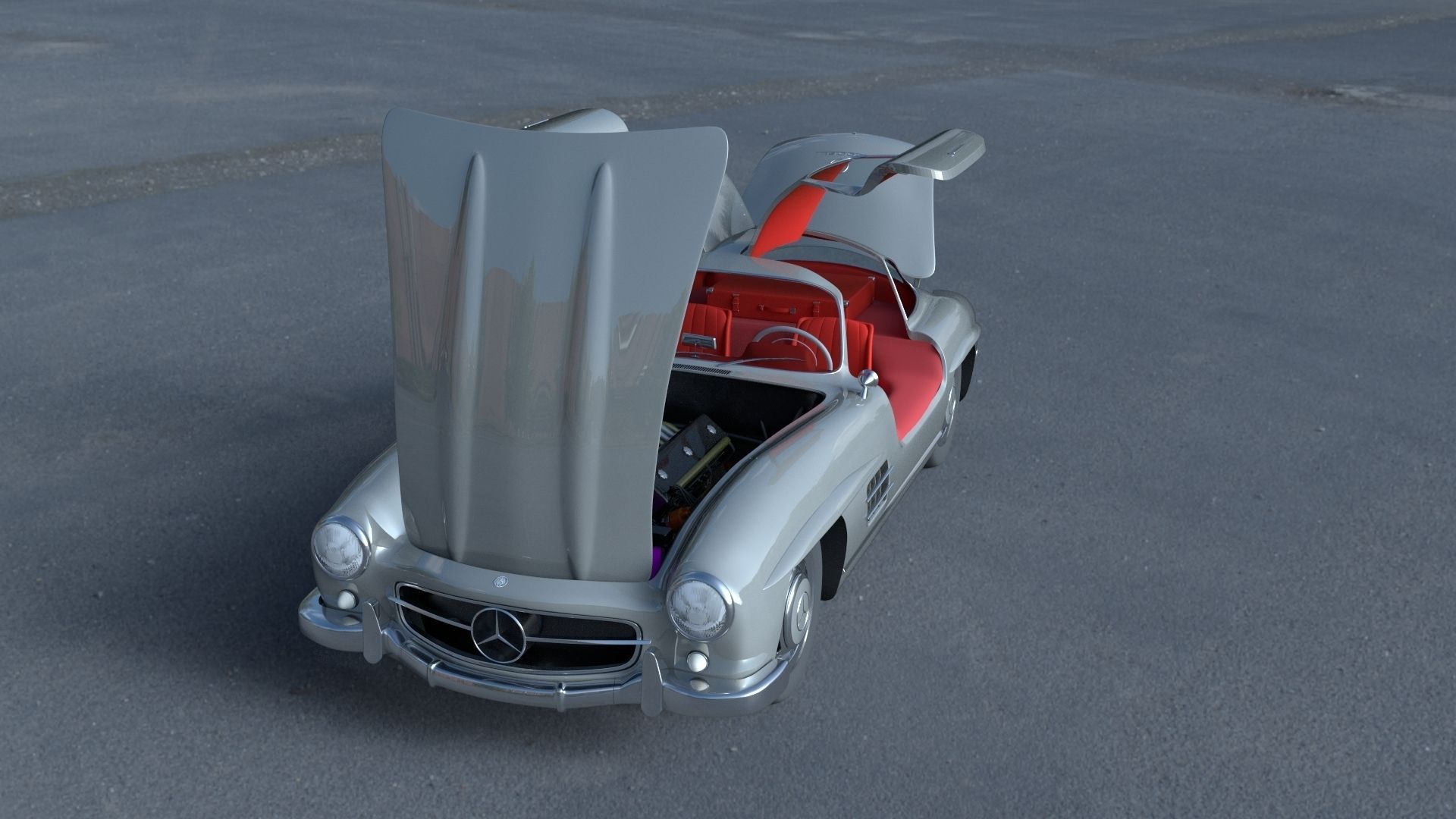 Fully Modelled Rigged Mercedes 300SL Gullwing HDRI 3D model rigged ...