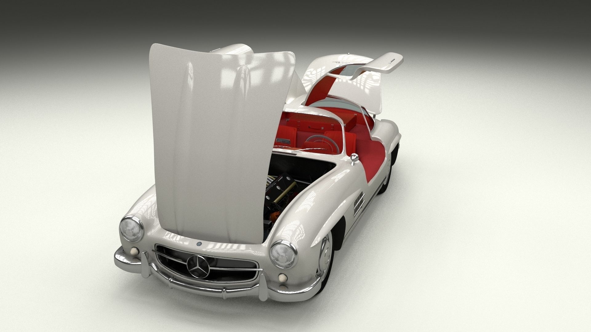 Fully Modelled Rigged Mercedes 300SL Gullwing HDRI 3D model rigged ...
