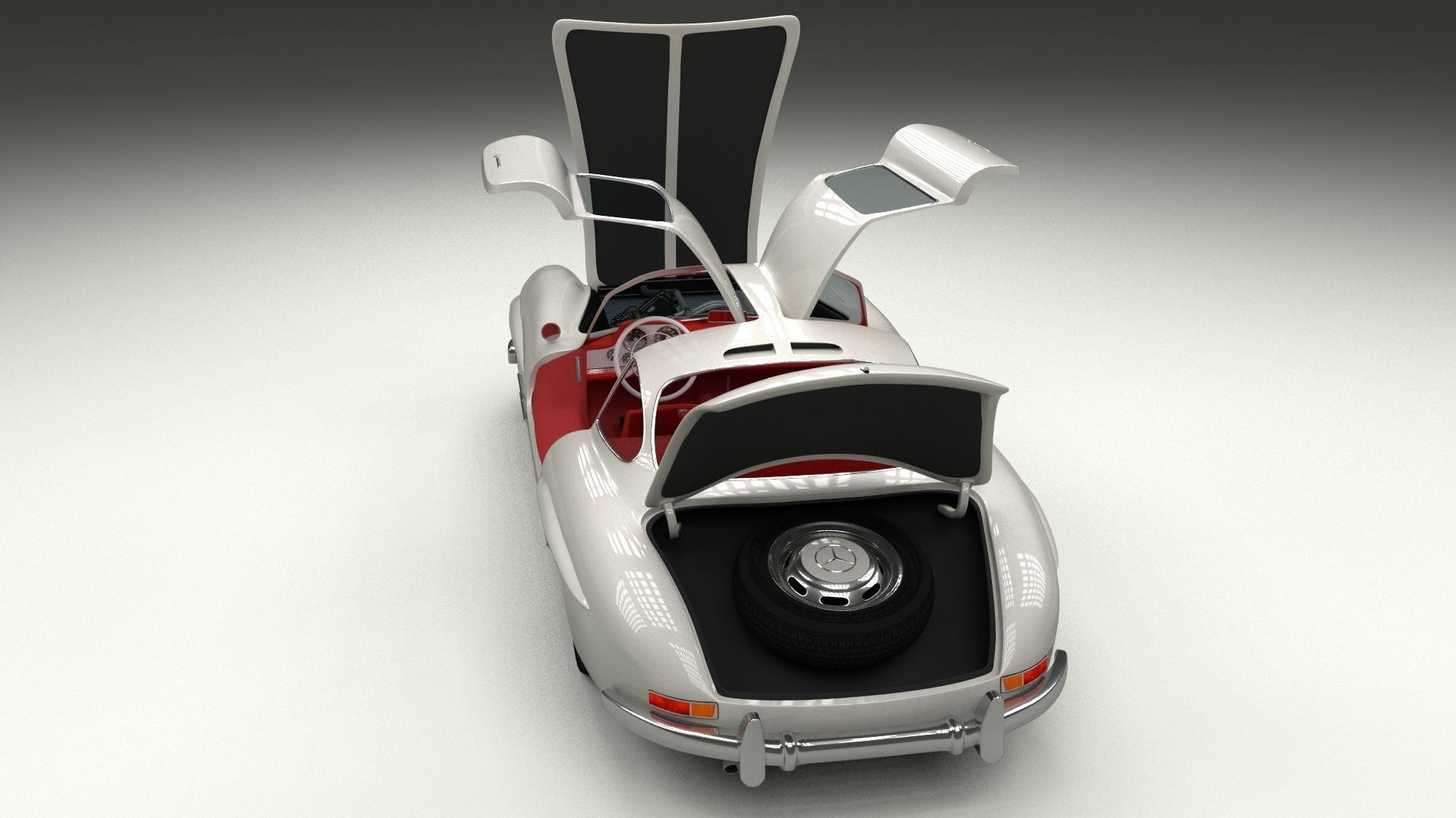 Fully Modelled Rigged Mercedes 300SL Gullwing HDRI 3D model rigged ...