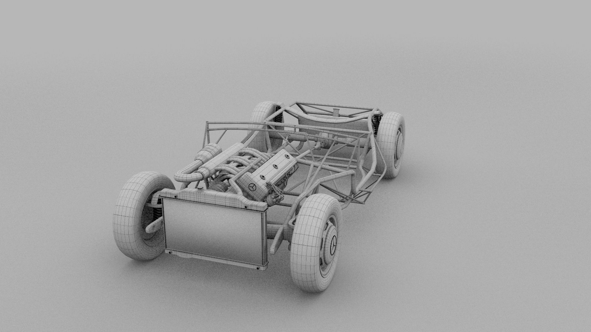 Fully Modelled Mercedes 300SL Roadster Silver HDRI 3D model | CGTrader