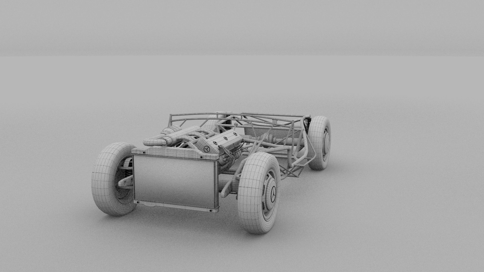 Fully Modelled Mercedes 300SL Roadster Silver HDRI 3D model | CGTrader