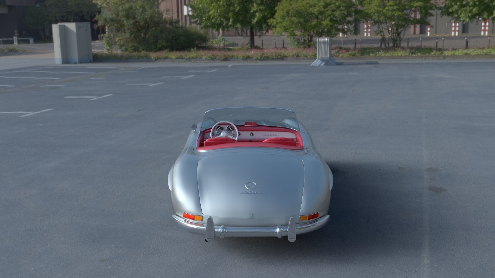 Fully Modelled Mercedes 300SL Roadster Silver HDRI 3D model | CGTrader