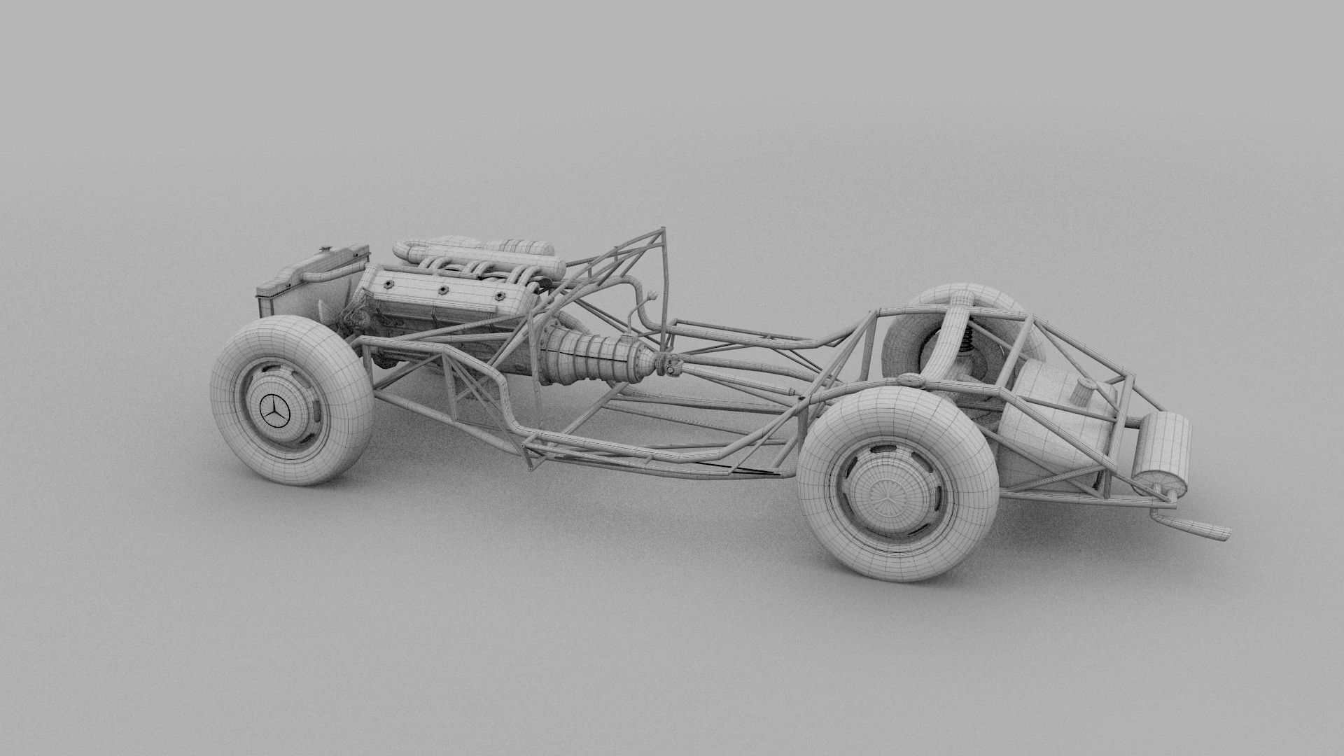 Fully Modelled Mercedes 300SL Roadster Silver HDRI 3D model | CGTrader