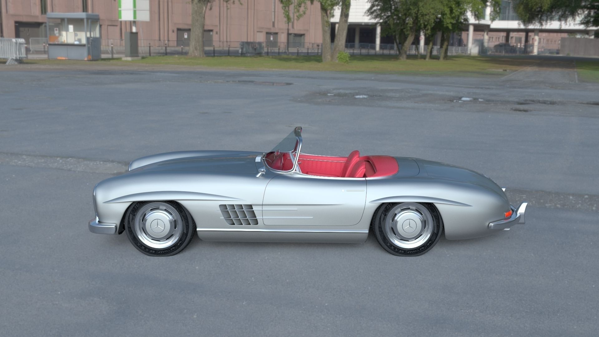 Fully Modelled Mercedes 300SL Roadster Silver HDRI 3D model | CGTrader