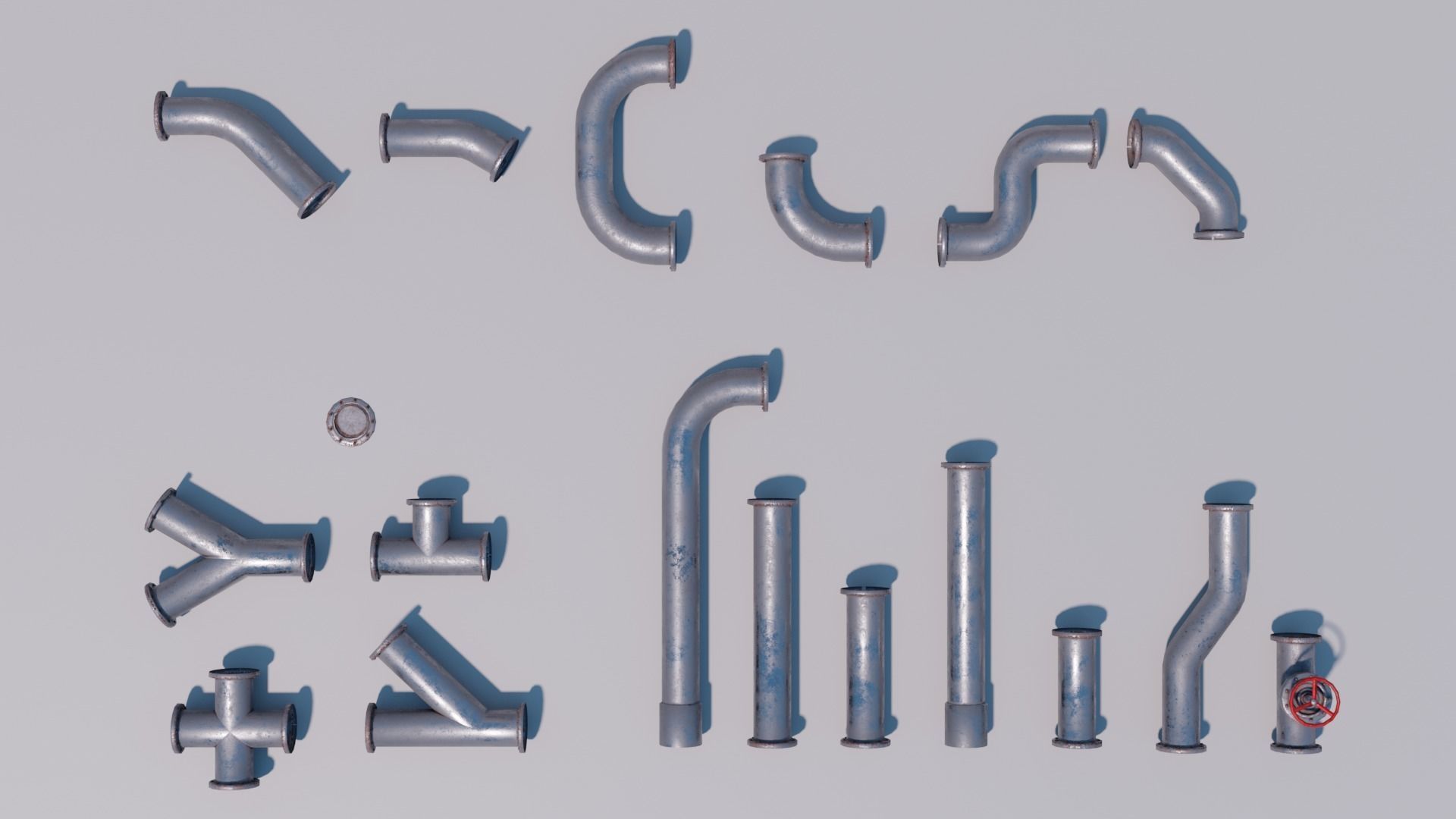 3D model Modular Pipes set VR / AR / low-poly | CGTrader