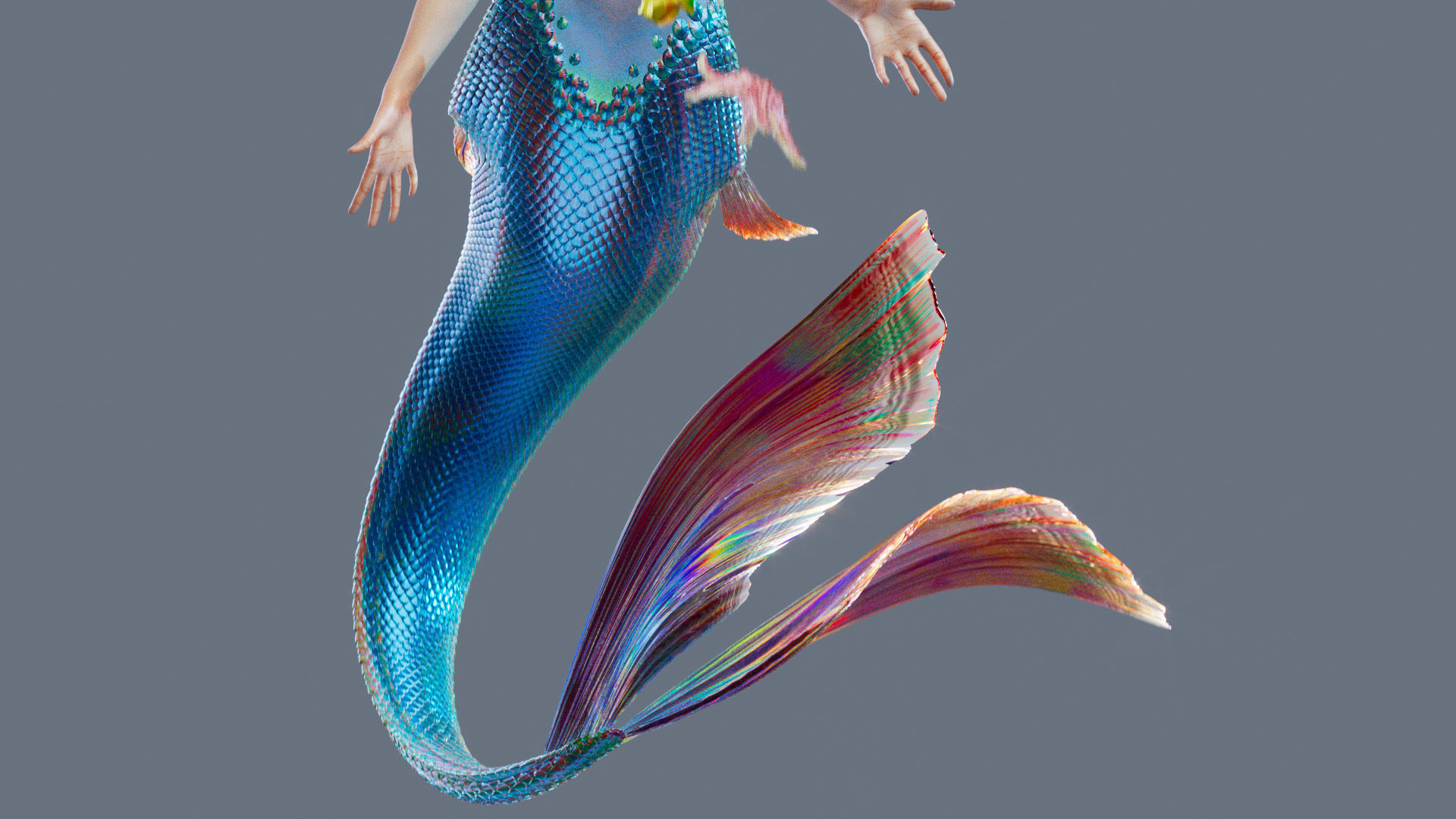 Mermaid rigged 3D model animated rigged | CGTrader