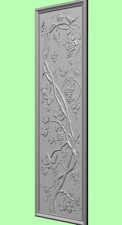 Framed panel with Vine plant and birds 3D model | CGTrader