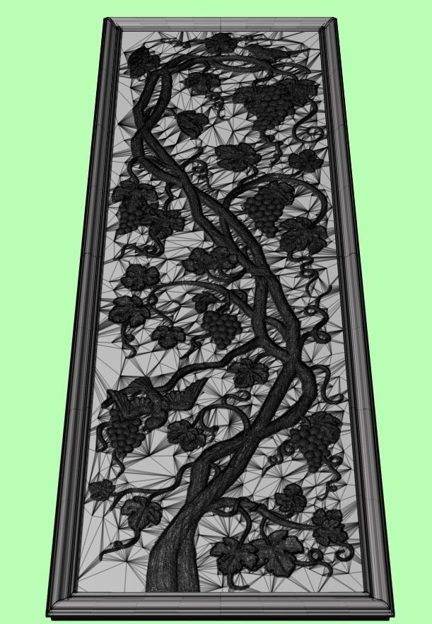 Framed panel with Vine plant and birds 3D model | CGTrader