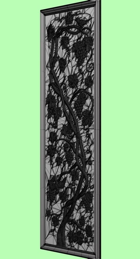 Framed panel with Vine plant and birds 3D model | CGTrader