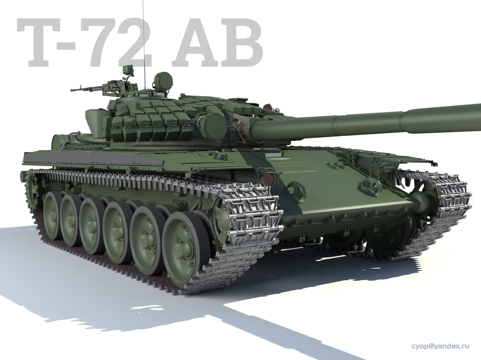 T-72AV Russian main battle tank 2 in 1 3D model | CGTrader