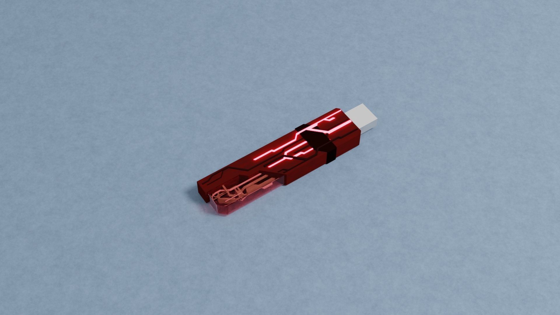 3D model USB Stick Flash Drive - Cyberpunk style - Red and Black VR ...