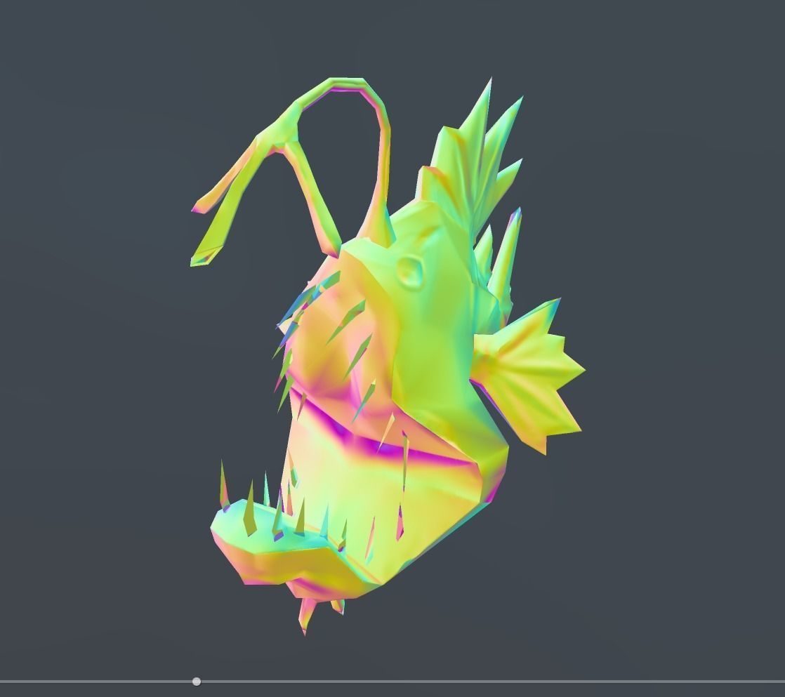 Stylized Anglerfish free VR / AR / low-poly 3D model animated rigged ...