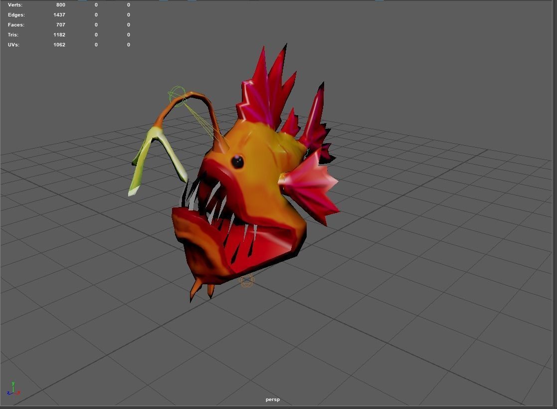 Stylized Anglerfish free VR / AR / low-poly 3D model animated rigged ...