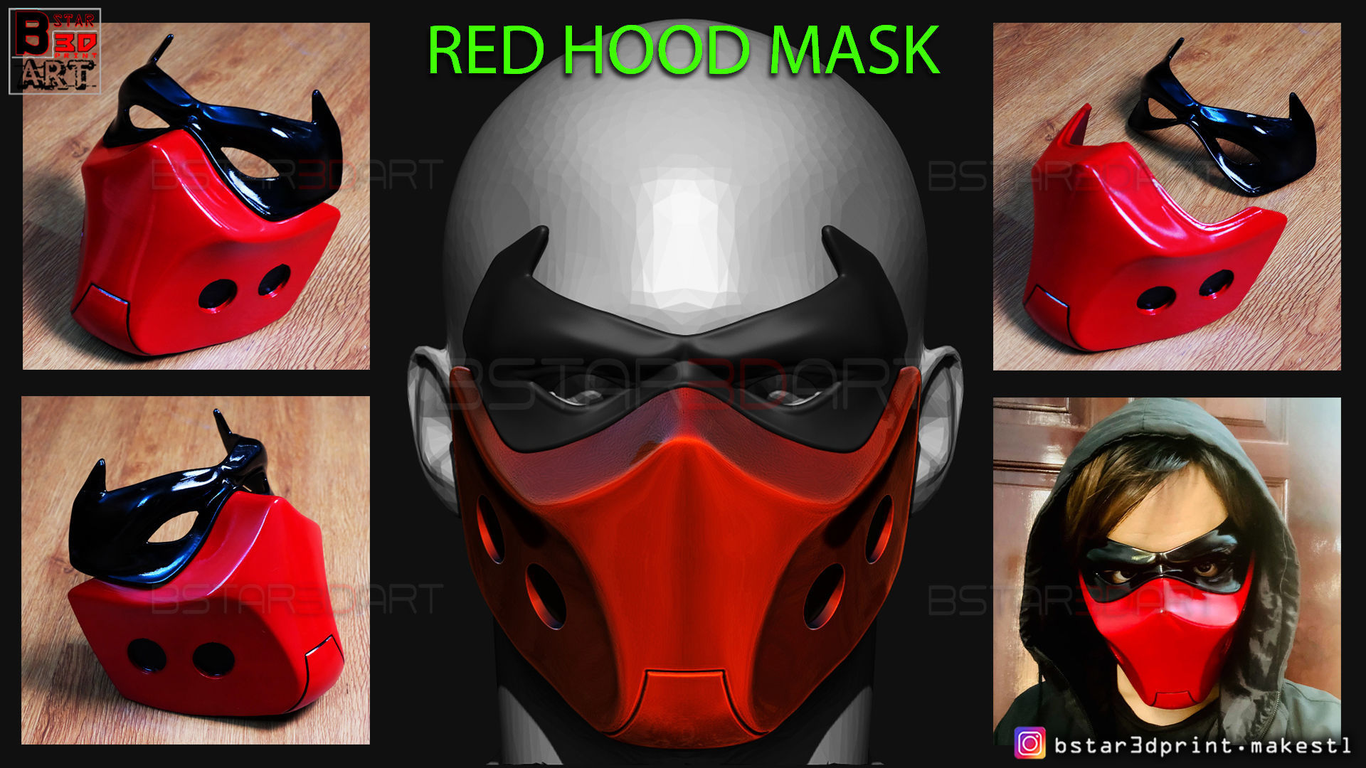 Red Hood Mask - DC comics Cosplay 3D model 3D printable | CGTrader